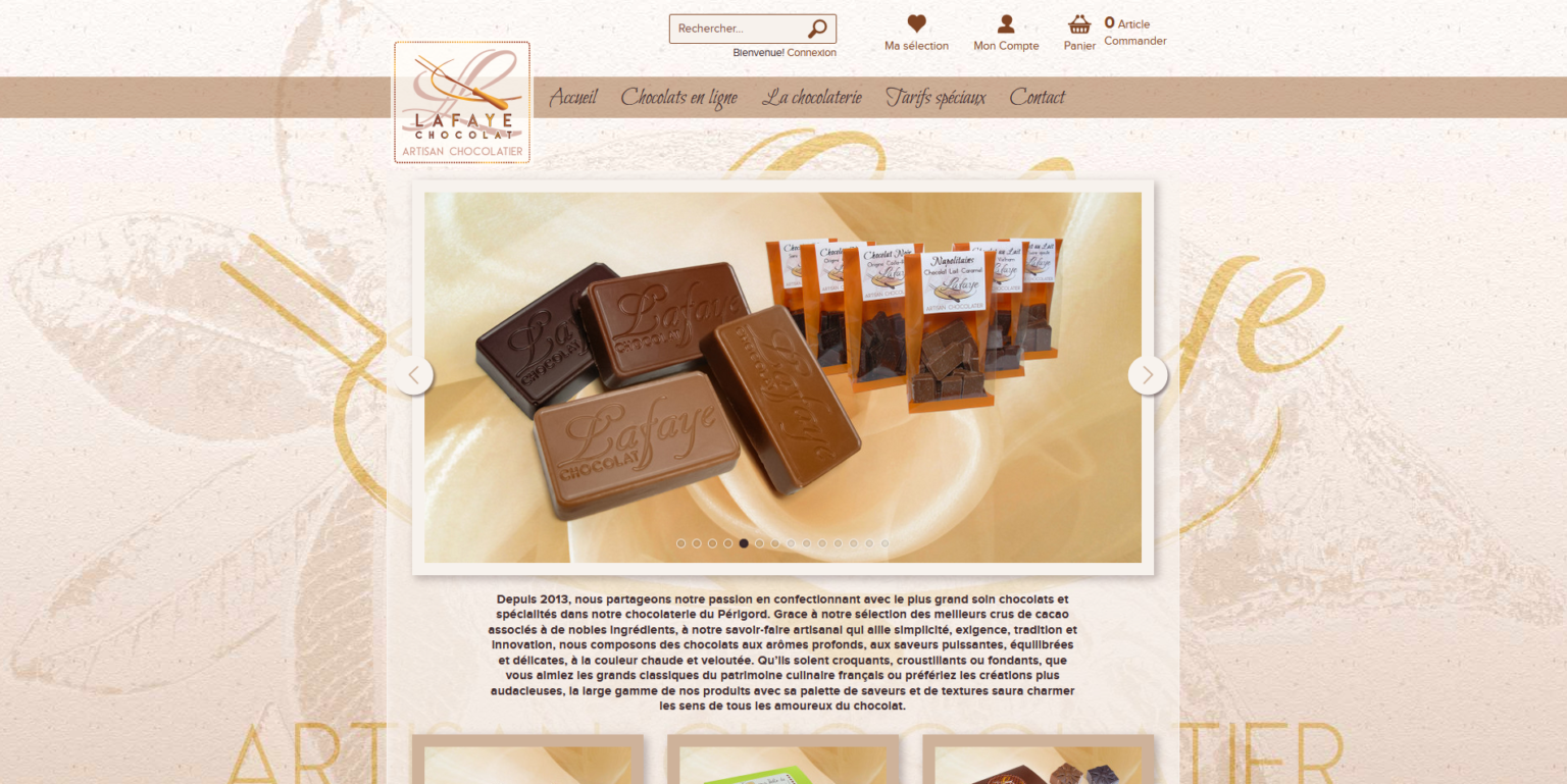 Lafaye Chocolat - Création site Dordogne - IRCF